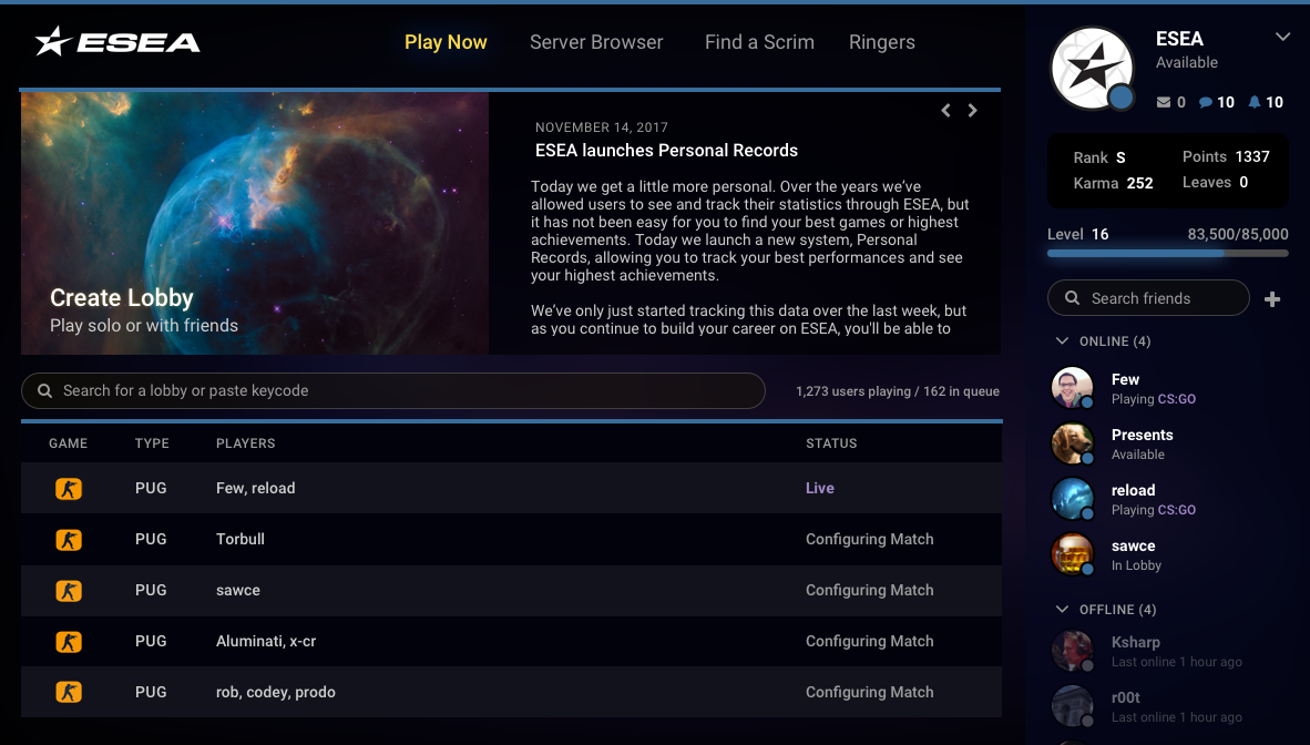 Welcome to the redesigned ESEA Client